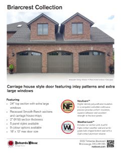 Briarcrest L200BC Collection, 2", R Value 18 Garage Door Series ...